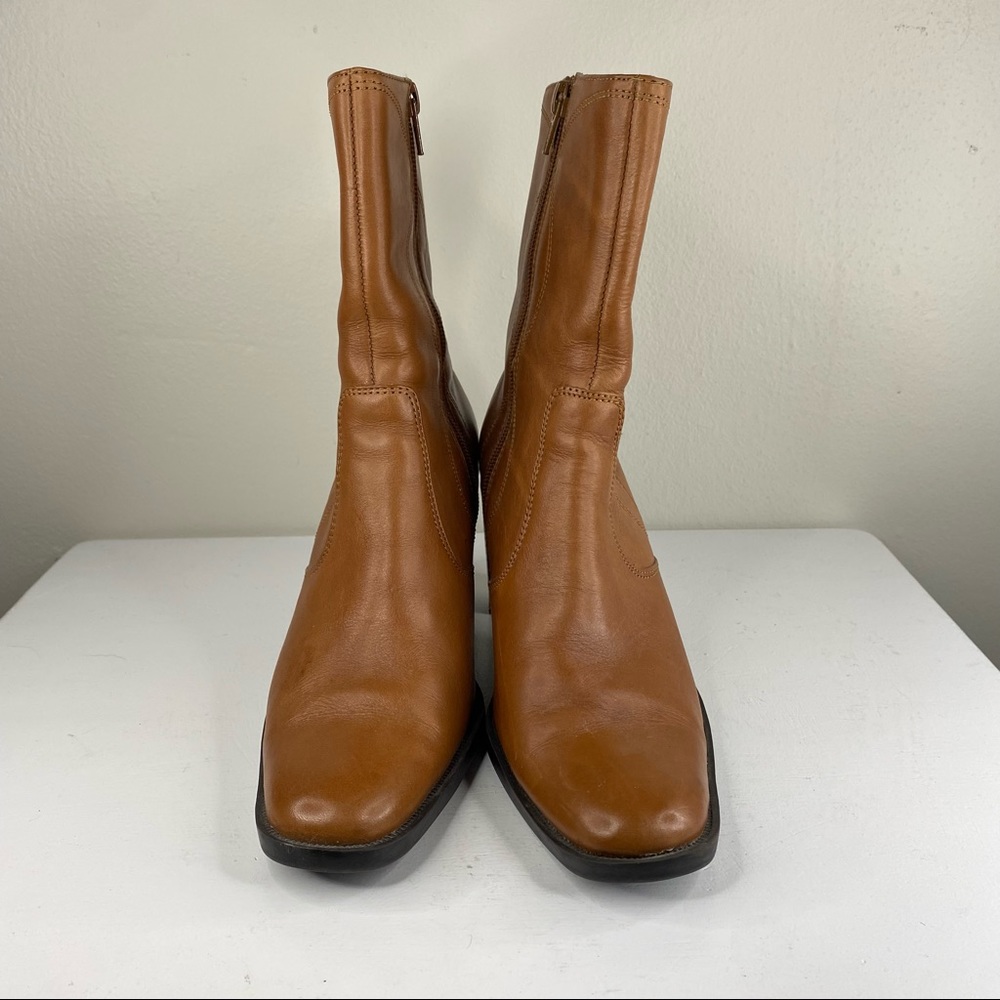 Vintage Thom Mcan Brown Heeled Leather Boots - Gem